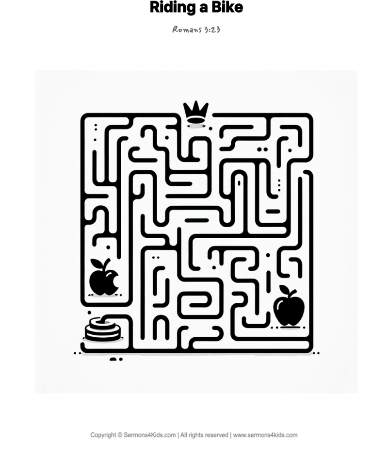 Riding a Bike maze | Children's Sermons from Sermons4Kids.com | Sermon...