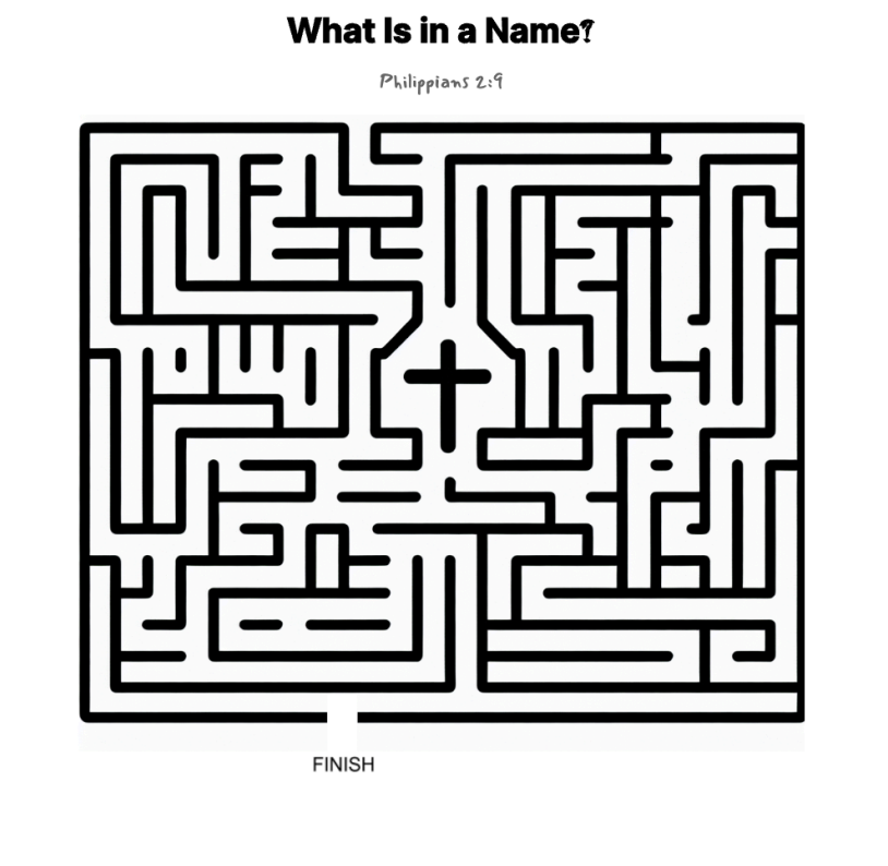What Is in a Name? maze | Children's Sermons from Sermons4Kids.com | S...