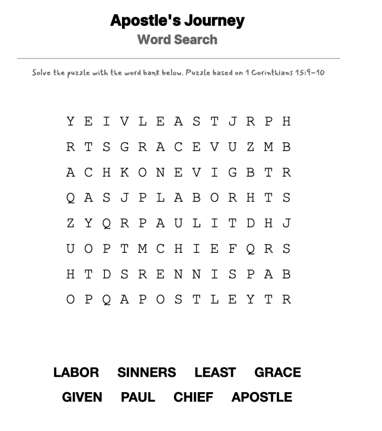 Use-Less to Use-Ful word-search | Children's Sermons from Sermons4Kids...