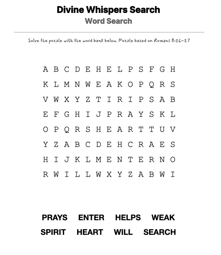 Talking to God word-search | Children's Sermons from Sermons4Kids.com...