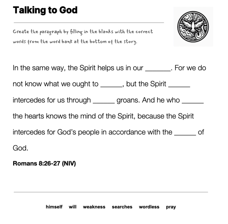 Talking to God fill-in-the-blank | Children's Sermons from Sermons4Kid...