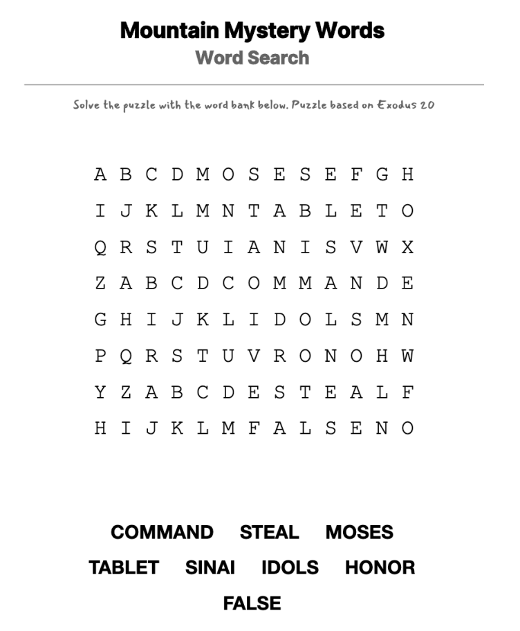 Following the Rules word-search | Children's Sermons from Sermons4Kids...