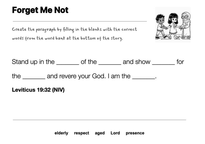 Forget Me Not fill-in-the-blank | Children's Sermons from Sermons4Kids...