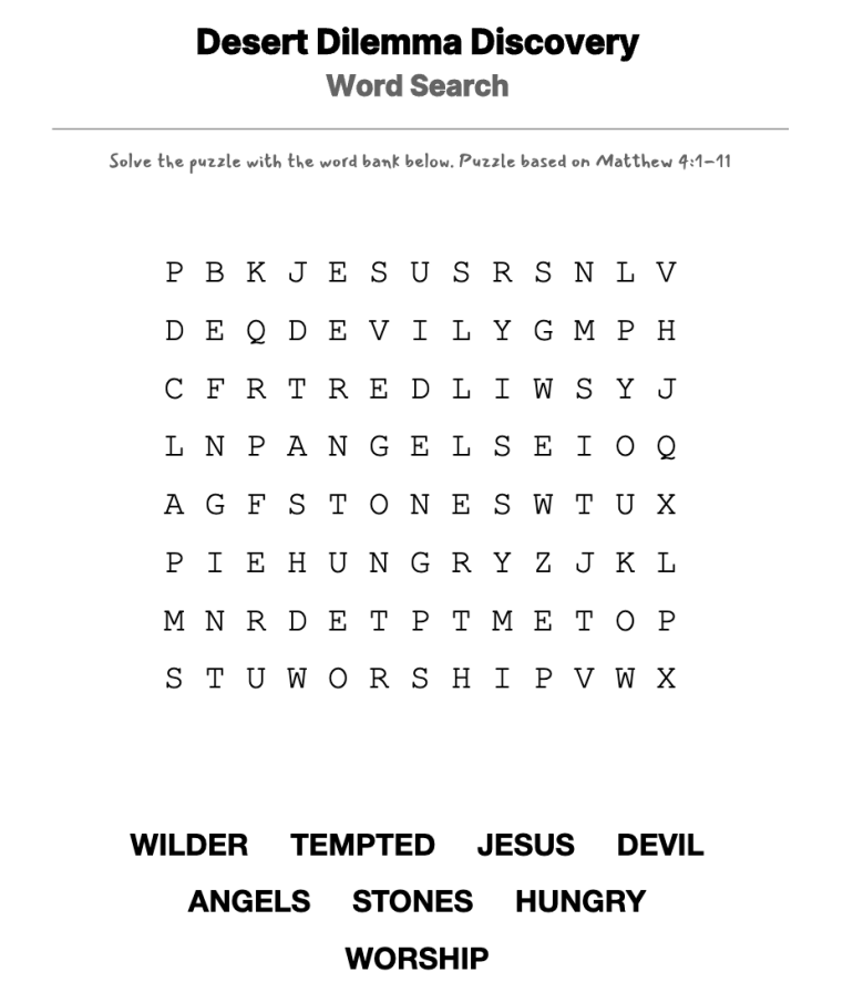 Spectacular Views word-search | Children's Sermons from Sermons4Kids.c...