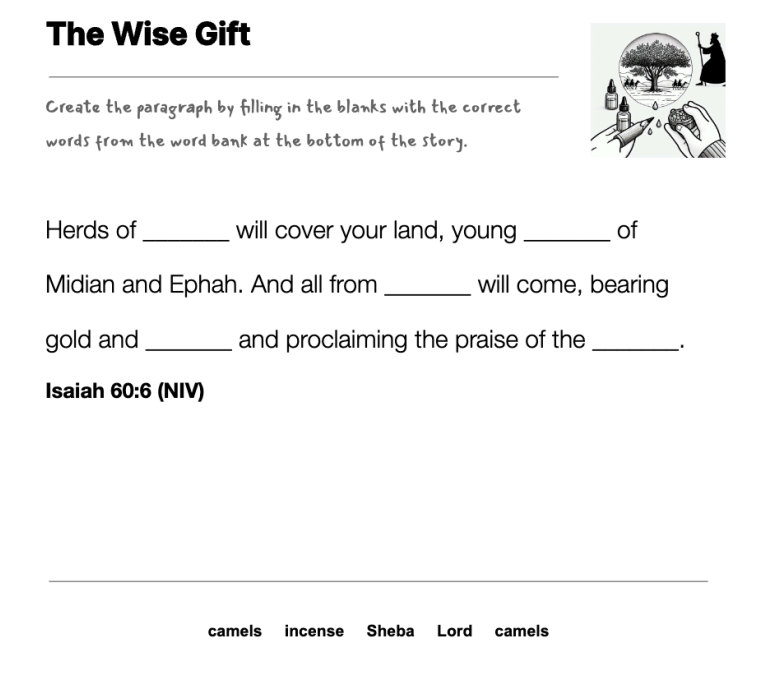 The Wise Gift fill-in-the-blank | Children's Sermons from Sermons4Kids...