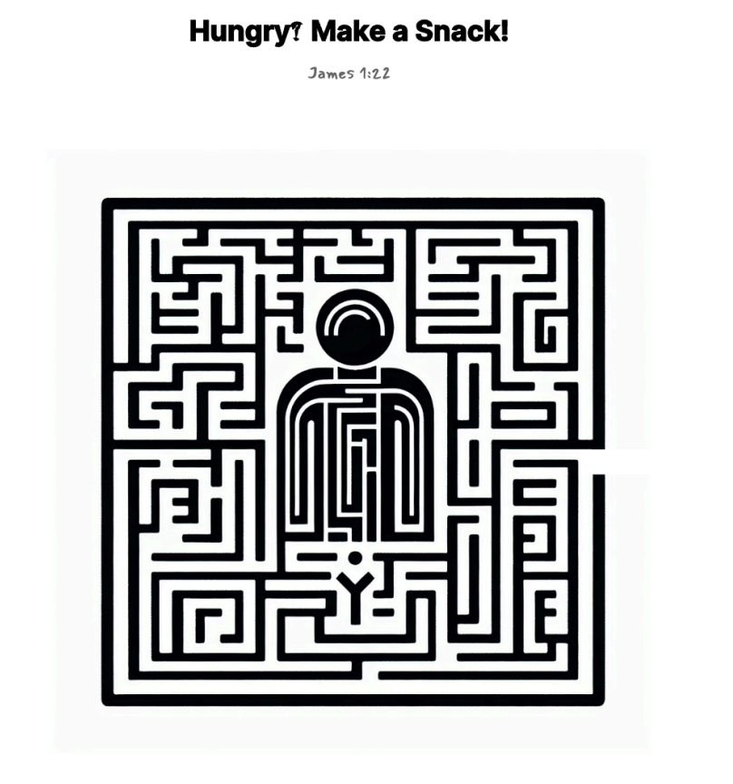Hungry? Make a Snack! maze | Children's Sermons from Sermons4Kids.com...