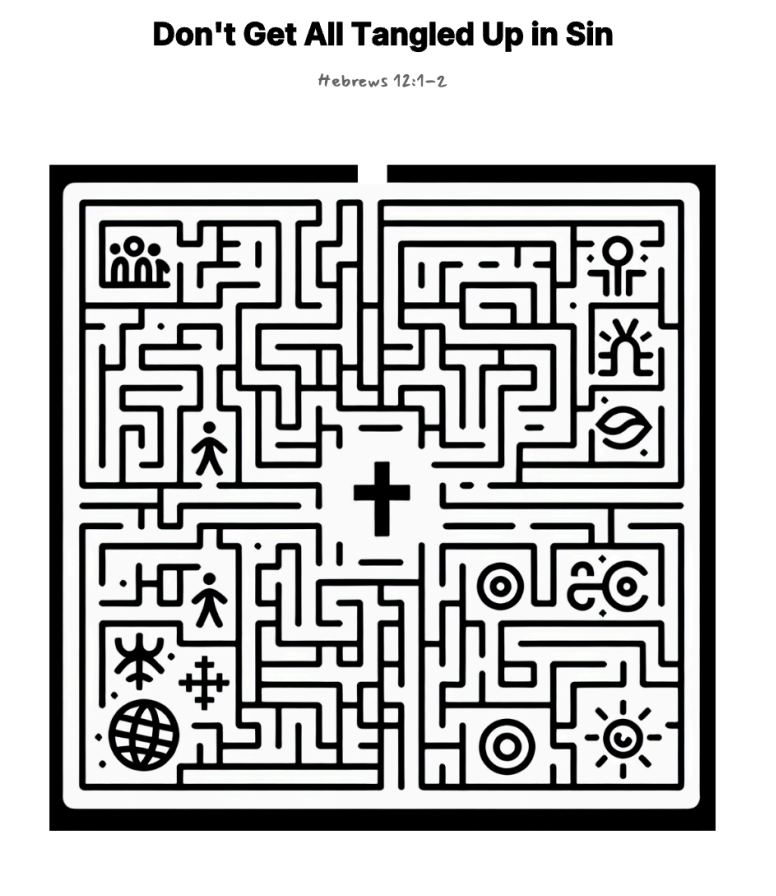 Don't Get All Tangled Up in Sin maze | Children's Sermons from Sermons...