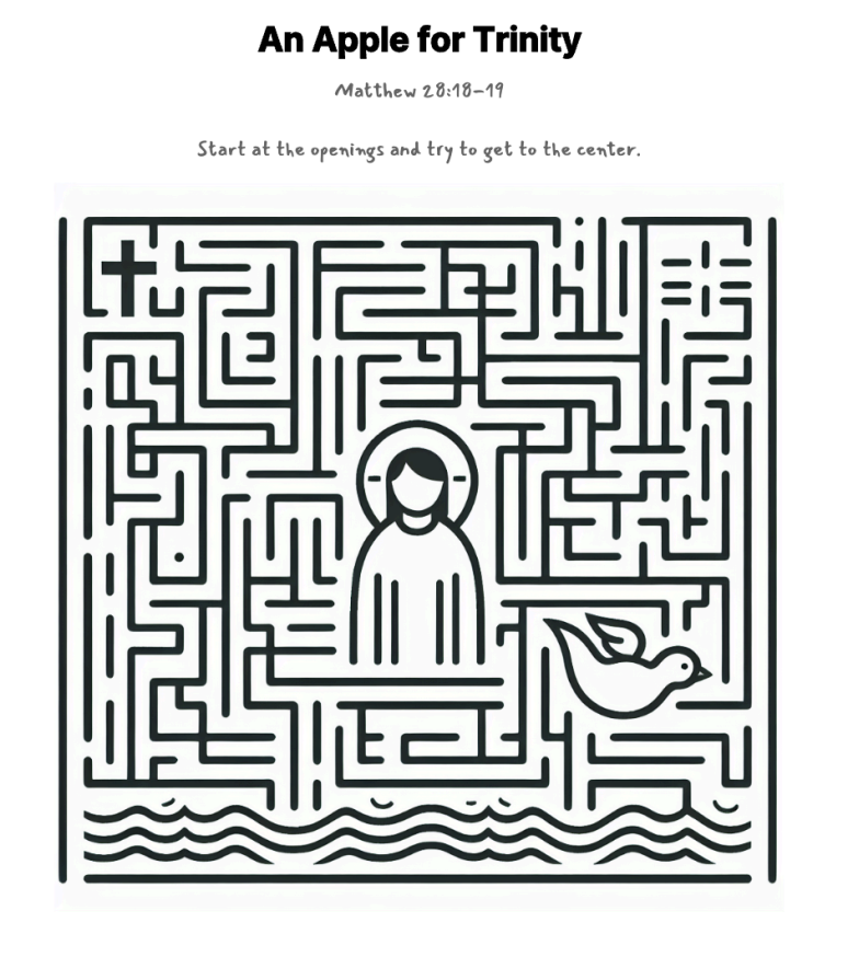 An Apple for Trinity maze | Children's Sermons from Sermons4Kids.com