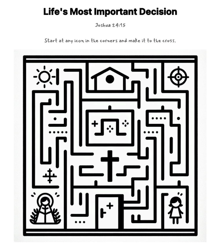 Life's Most Important Decision maze | Children's Sermons from Sermons4...