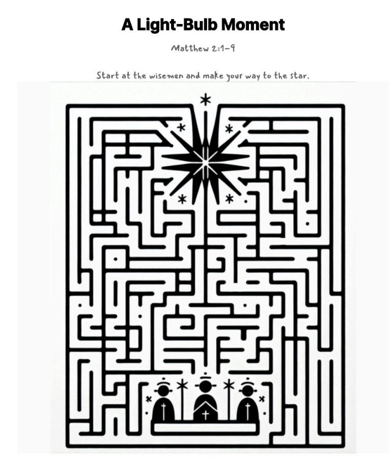 A Light-Bulb Moment maze | Children's Sermons from Sermons4Kids.com