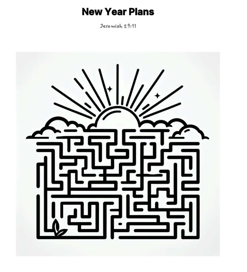 New Year Plans maze | Children's Sermons from Sermons4Kids.com | Sermo...