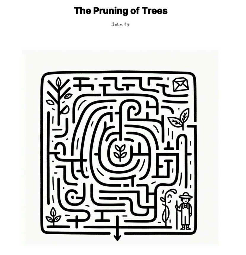 The Pruning of Trees maze | Children's Sermons from Sermons4Kids.com