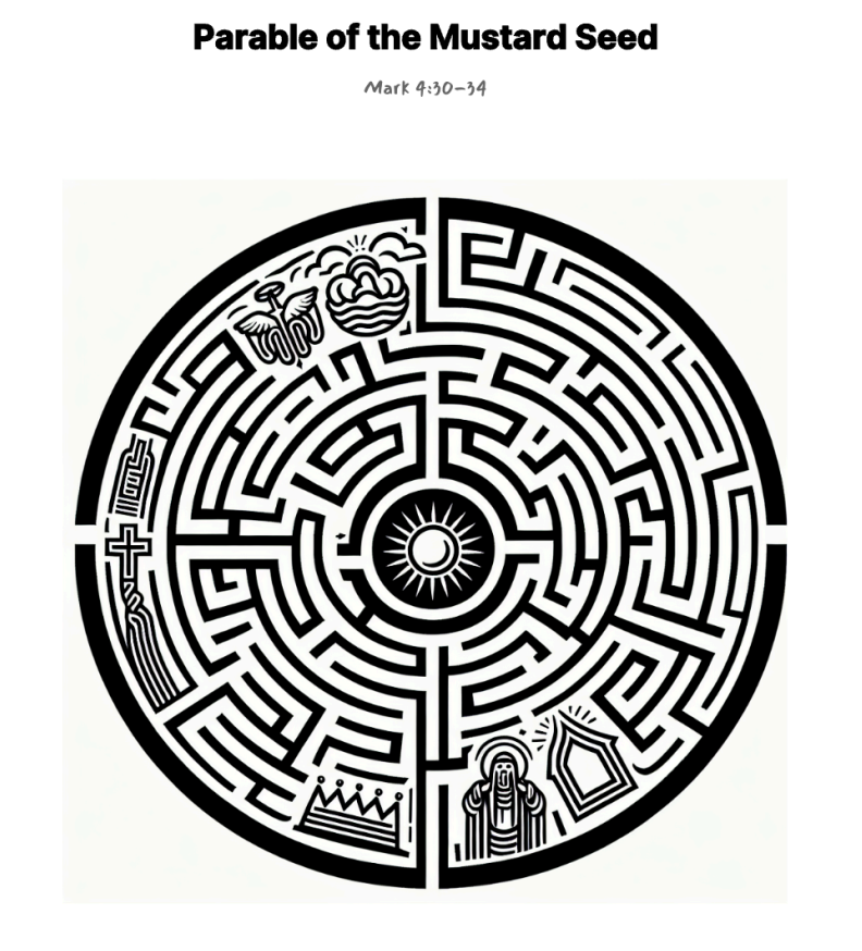 Parable of the Mustard Seed maze | Children's Sermons from Sermons4Kid...