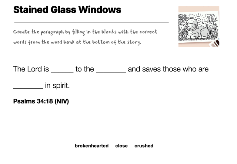 Stained Glass Windows fill-in-the-blank | Children's Sermons from Serm...