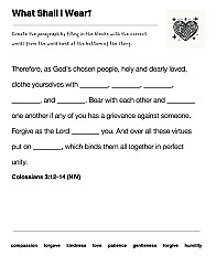 What Shall I Wear? word-search | Children's Sermons from Sermons4Kids....