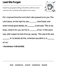 Lest We Forget word-search | Children's Sermons from Sermons4Kids.com...
