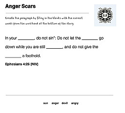Anger Scars word-search | Children's Sermons from Sermons4Kids.com | S...