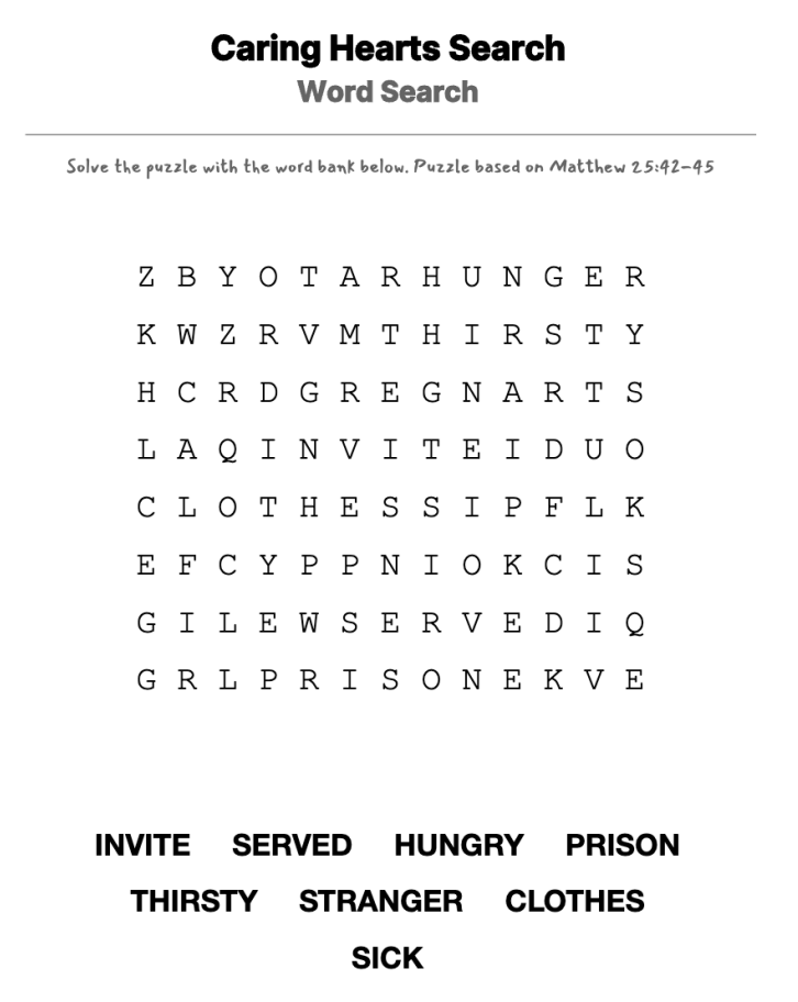 World Hunger word-search | Children's Sermons from Sermons4Kids.com
