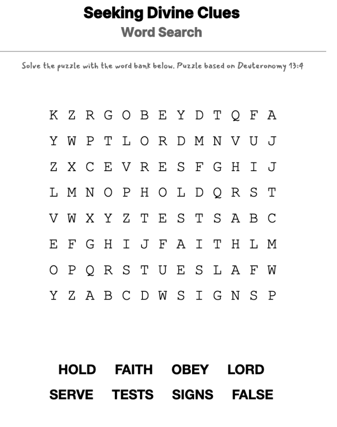 Serving God word-search | Children's Sermons from Sermons4Kids.com | S...